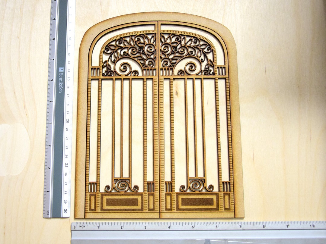 Dollhouse Miniature 1:12 Scale Entrance Gate DIY Kit, Wrought Iron Look ...