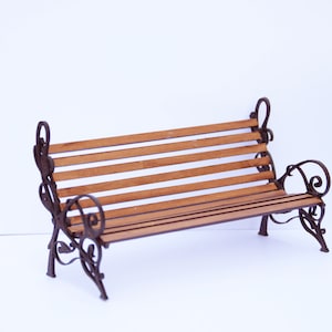 1:12 Dollhouse Miniatures Garden Bench Kit, Wrought Iron Look Fairy ...
