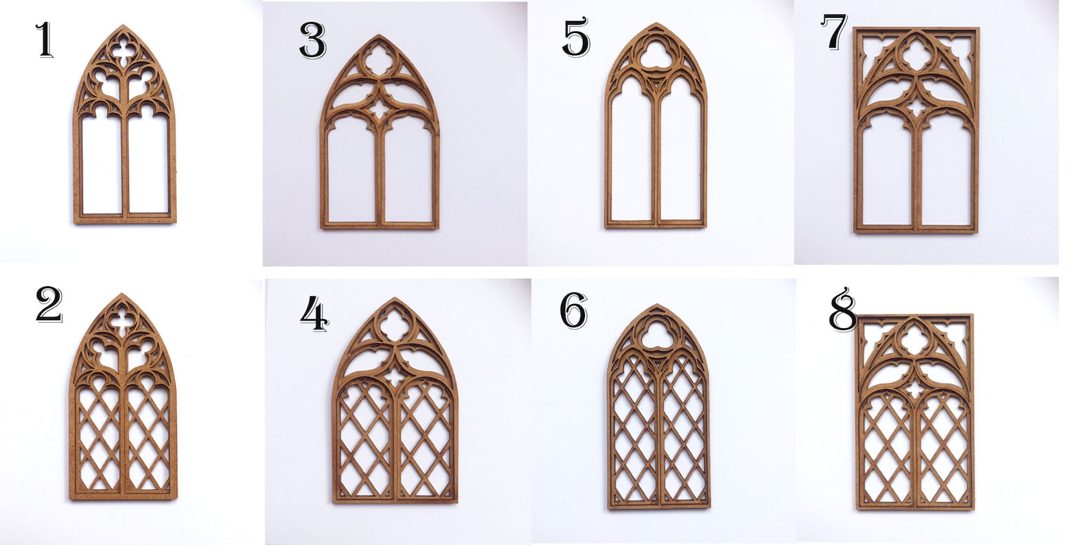 1:12 Dollhouse Miniature Gothic Window Diy Kit. Mini Church Windows ...