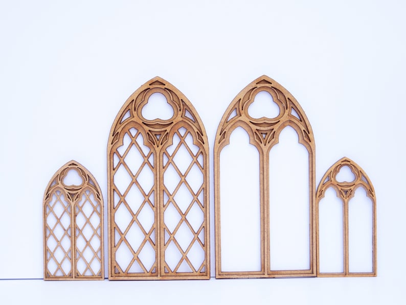 Miniature Gothic Window Diy Kit One Inch Scale Church Window - Etsy