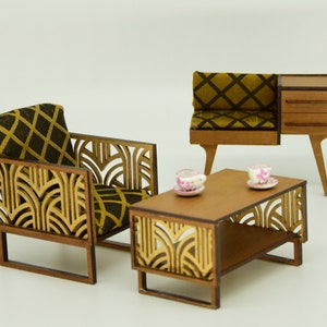 1:12 Dolls House Miniatures Furniture Diy Kit, Miniature Coffee Table ...