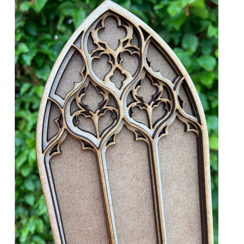 DIY Gothic Cathedral Window Frame: Laser Cut Bookshelf Decor - Etsy