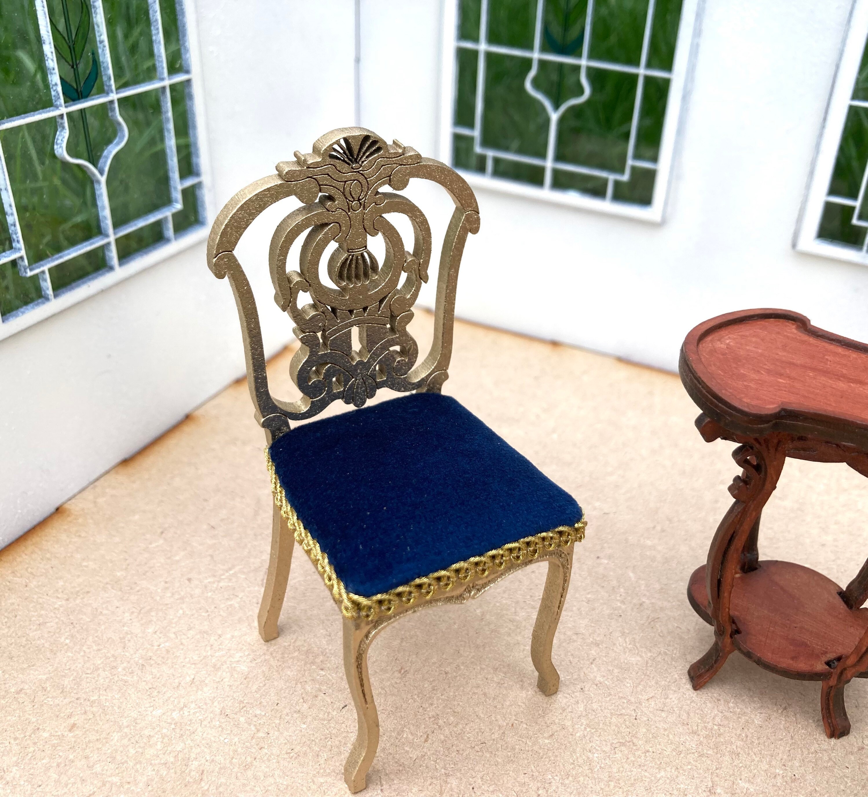 Dollhouse Miniature Chair , Scale 1:12, Rococo , Baroque Mini Chair One ...