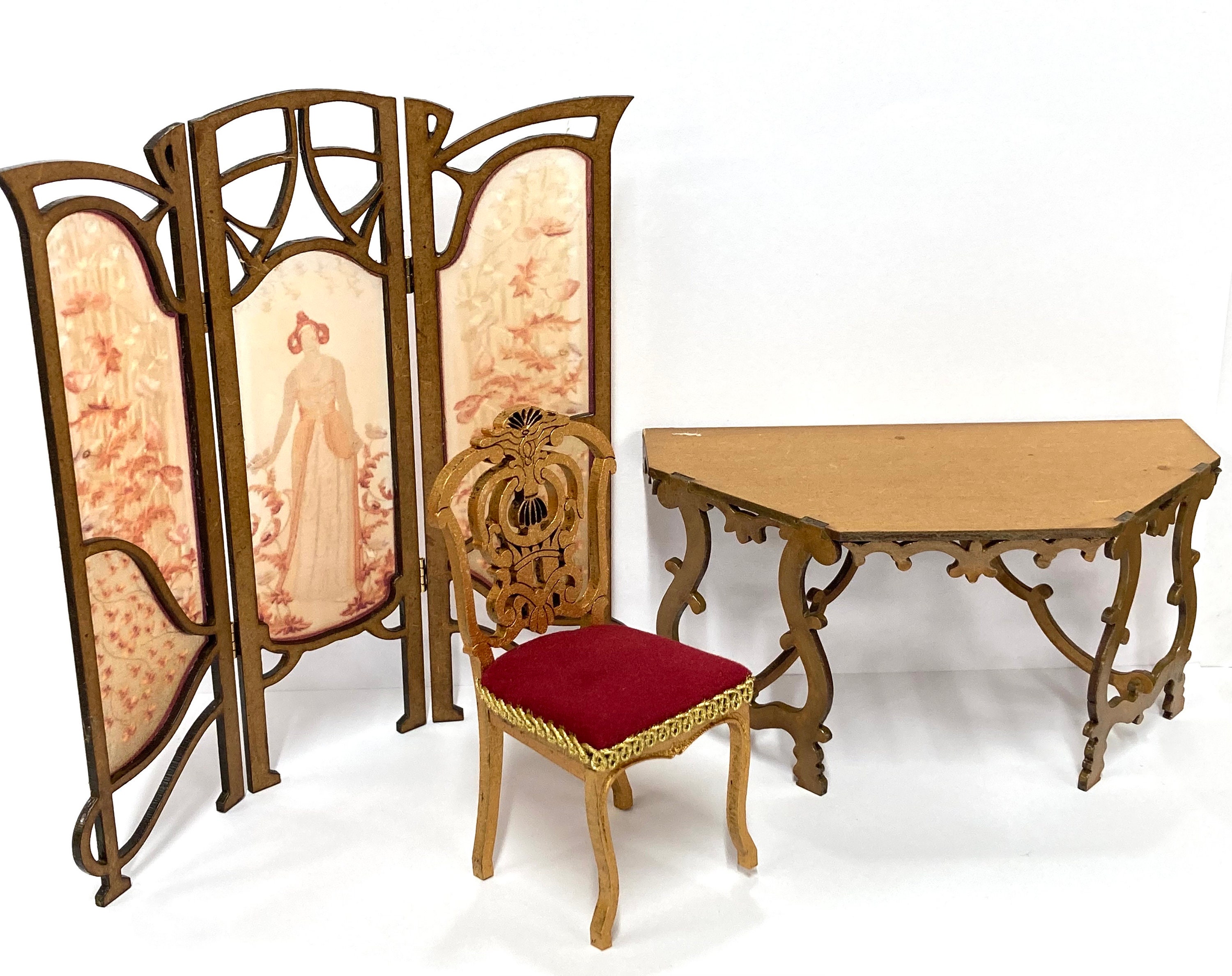 Dollhouse Miniature Chair , Scale 1:12, Rococo , Baroque Mini Chair One ...