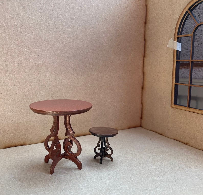 1:12 Dollhouse Miniature Side Table Diy Kit, Dollhouse Table, Dollhouse ...