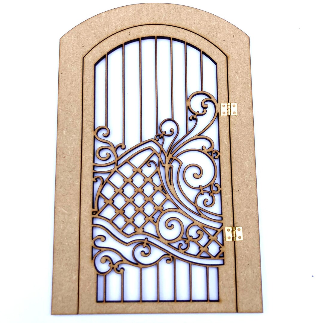 Dollhouse Miniature 1:12 Scale Entrance Gate DIY Kit, Wrought Iron Look ...