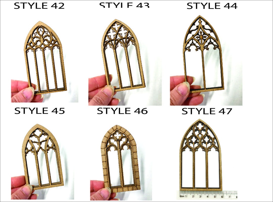 1:12 Dollhouse Miniature Gothic Window Diy Kit, Church Cathedral Model ...