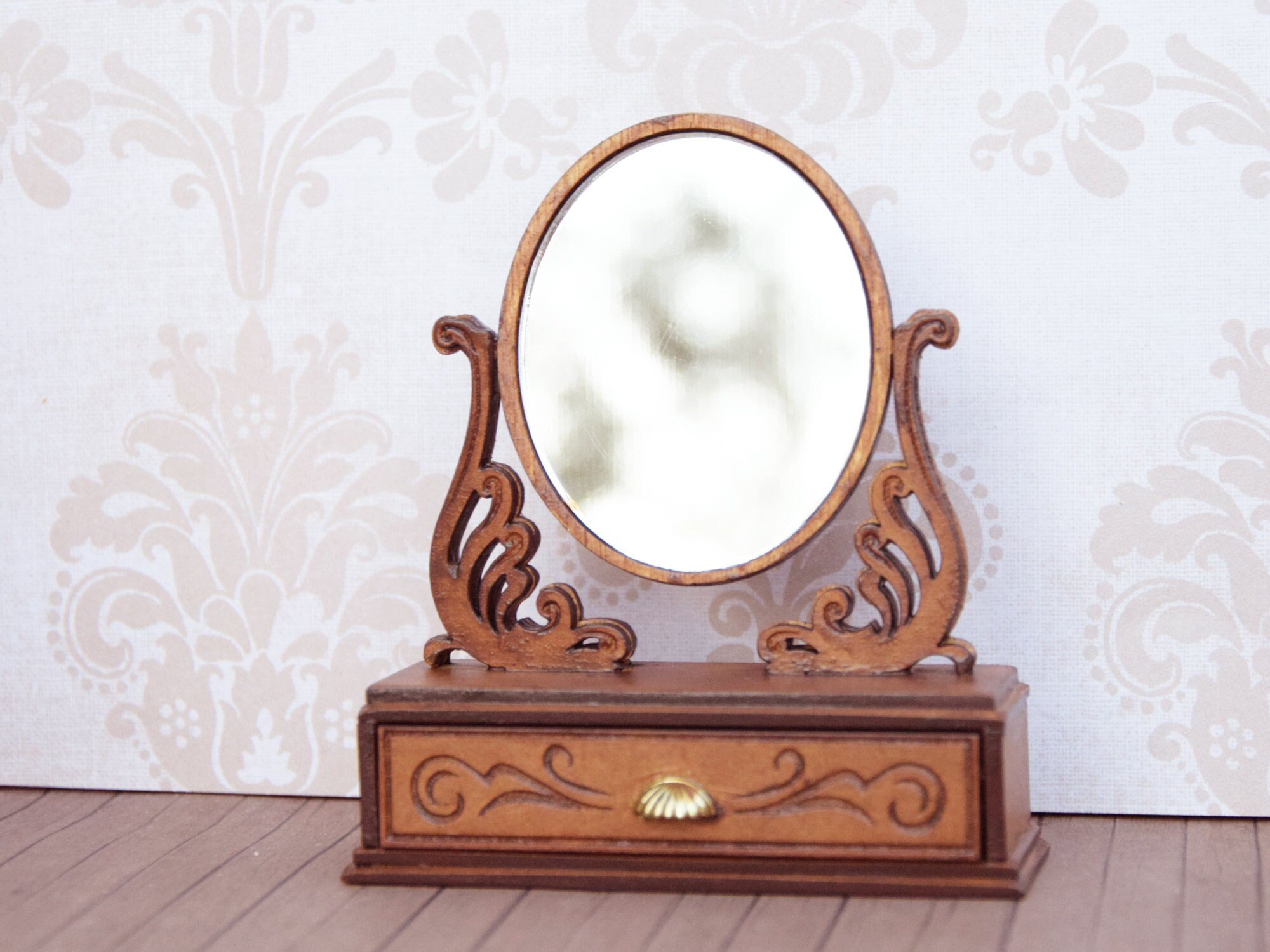Victorian Vanity Mirror Dollhouse Miniature Furniture 1:12 Scale - Etsy