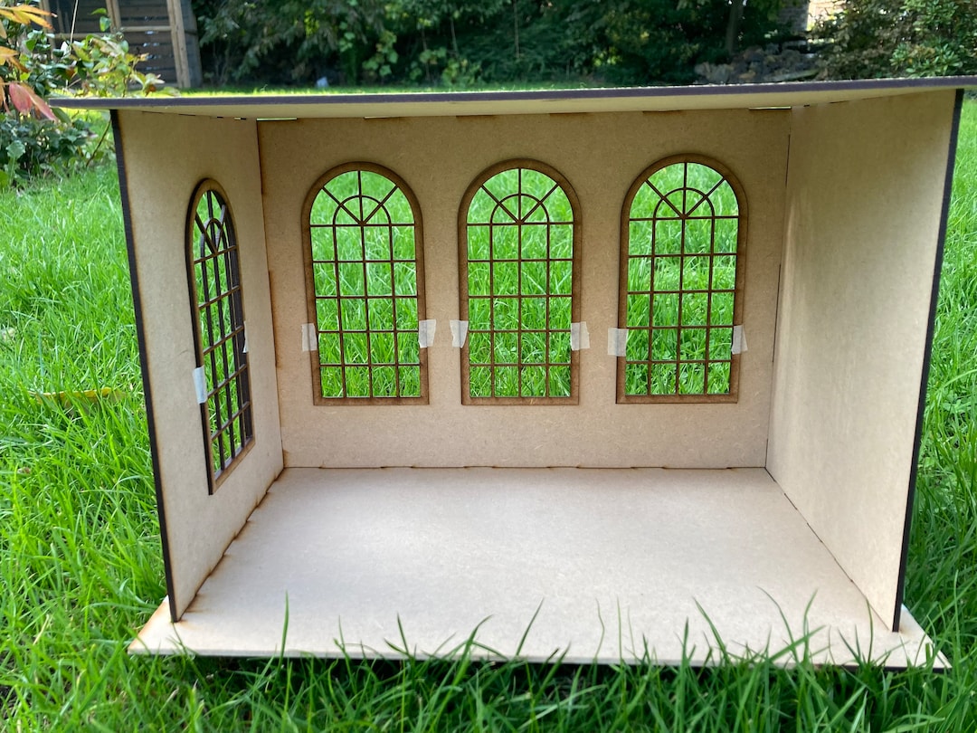 Dollhouse Roombox Veranda Kit, Scale 1:12, Roombox Diorama Conservatory ...