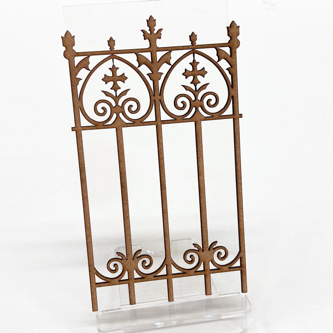 Dollhouse Miniature Fence Panel - Wrought Iron Look Fencing for ...
