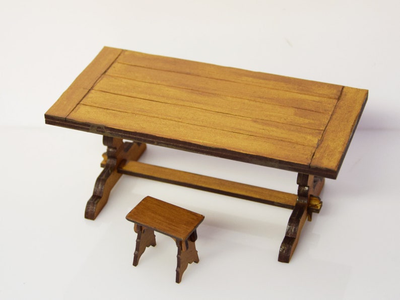 Dollhouse Miniature Tudor Table Kit 1:12 Scale Medieval - Etsy