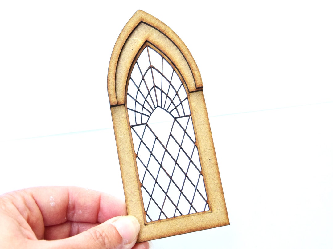 Miniature Gothic Window Diy Kit, 1/6 Scale Church Window, Miniature ...