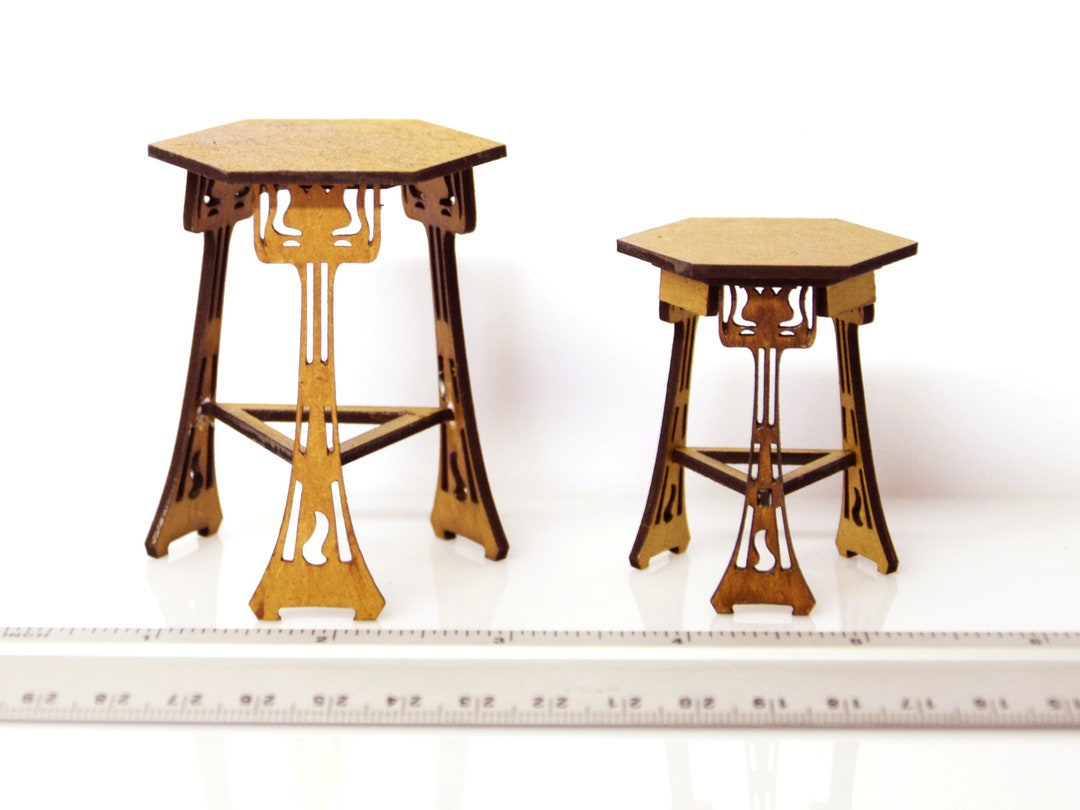 Arts and Crafts Miniature Side Table Kit 1:12 , Dollhouse Miniature ...