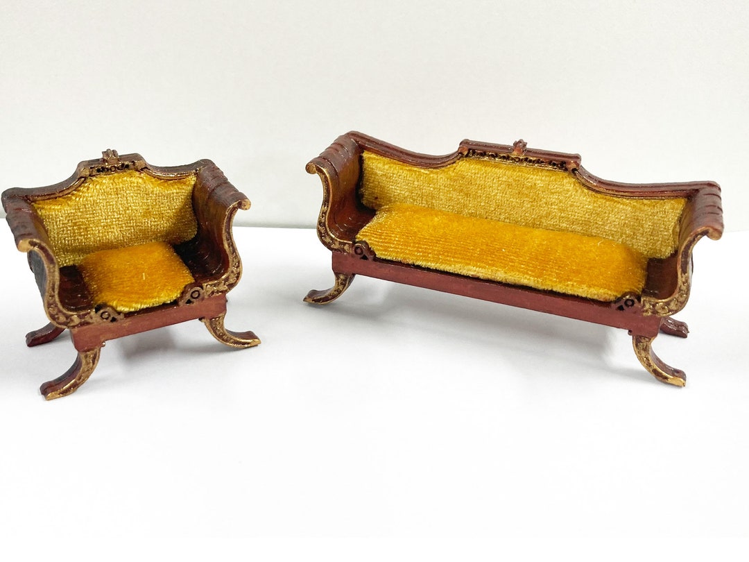 1:24 Scale Miniature Dollhouse Settee Diy Kit , Regency Style Miniature ...