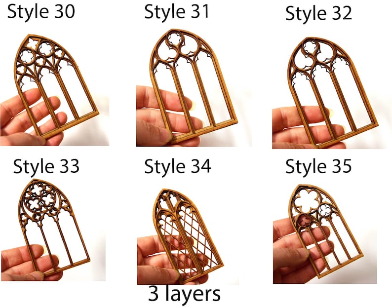 1:4 Miniature Gothic Window Diy Kit Church Window Miniature - Etsy