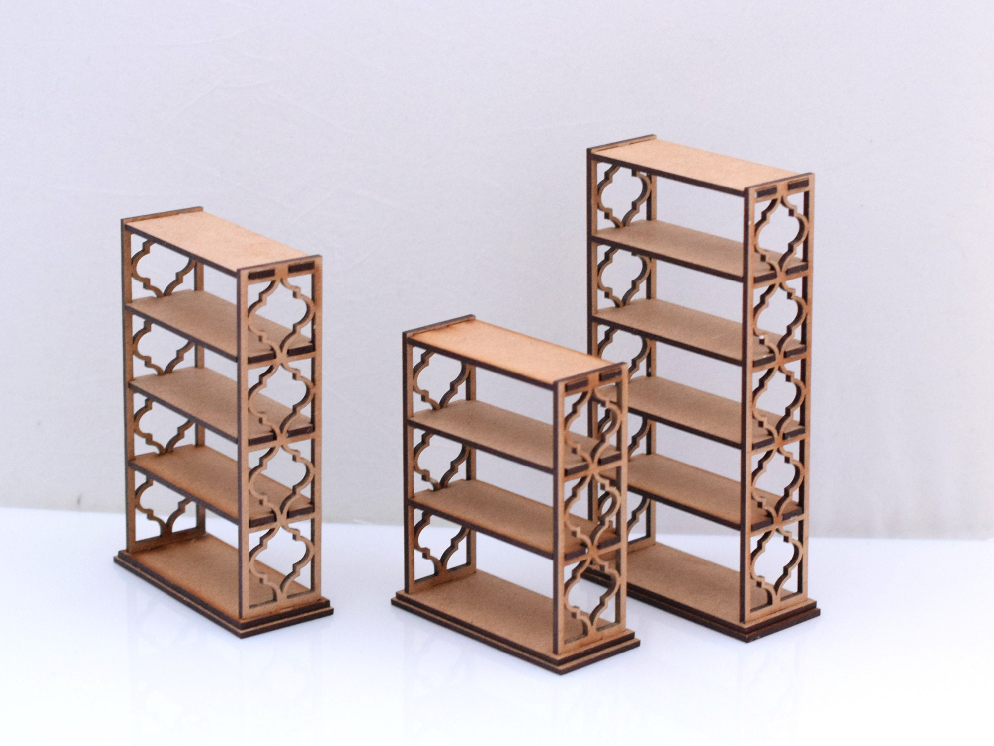 Miniature Bookshelf Diy Kit Dollhouse 1 12 Diy Kit Display - Etsy