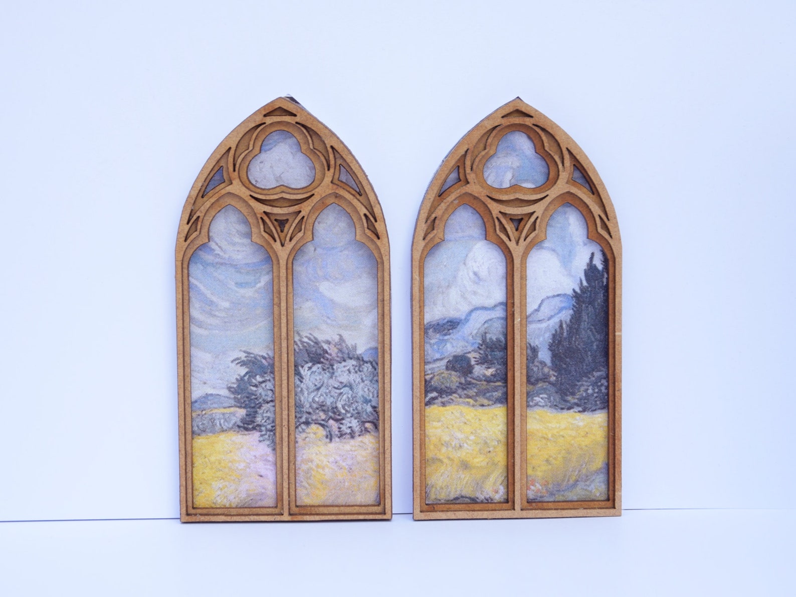 1:12 Dollhouse Miniature Gothic Window Diy Kit. Mini Church Windows ...