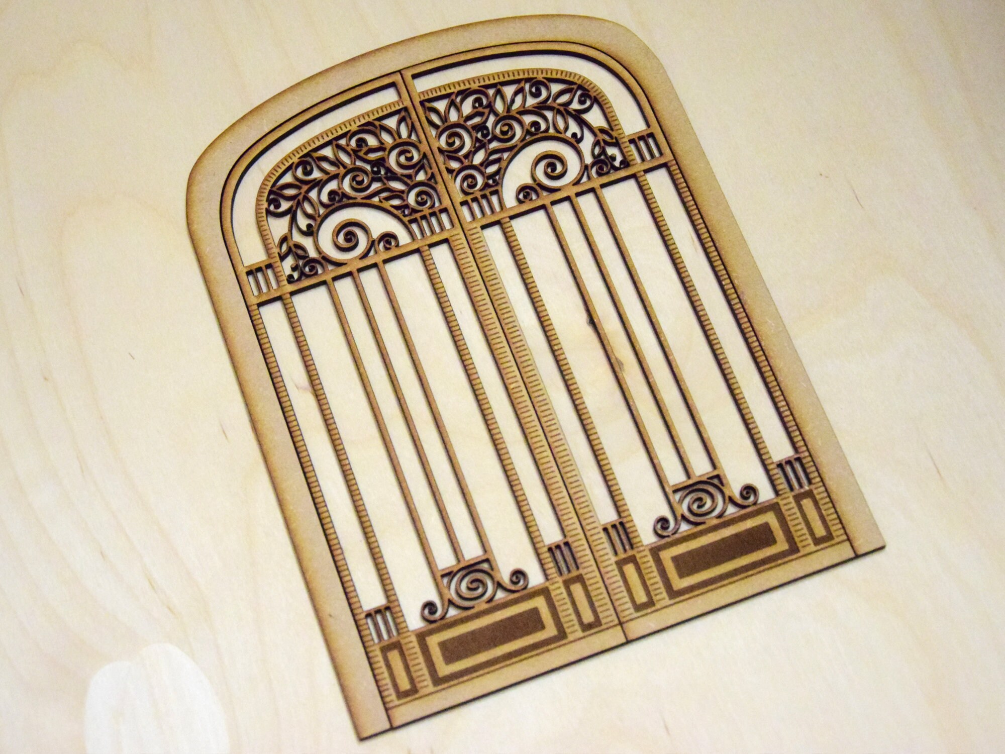 Dollhouse Miniature 1:12 Scale Entrance Gate DIY Kit, Wrought Iron Look ...
