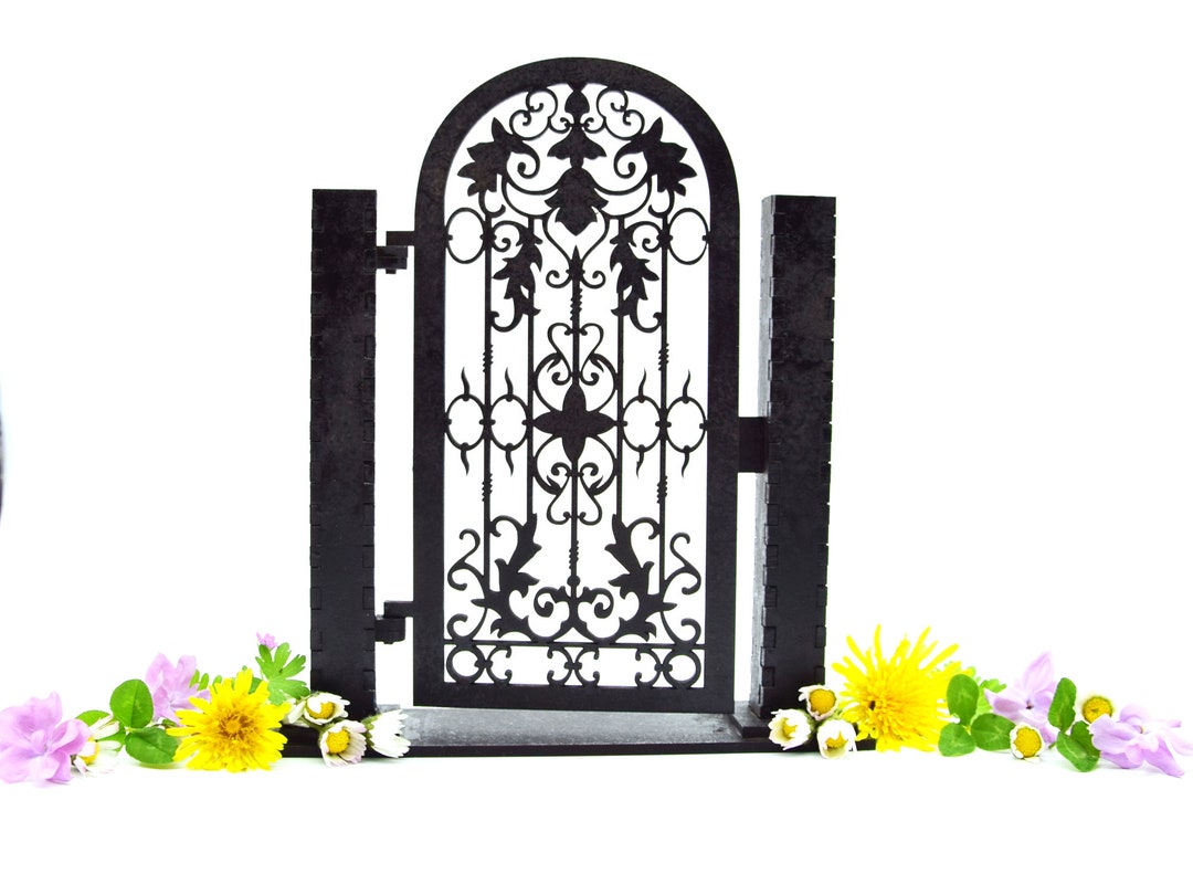 Dollhouse Miniature 1:12 Scale Entrance Gate DIY Kit, Wrought Iron Look ...