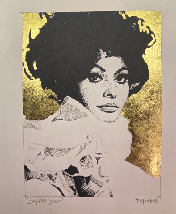 Original Hand Drawn Sophia Loren - Etsy
