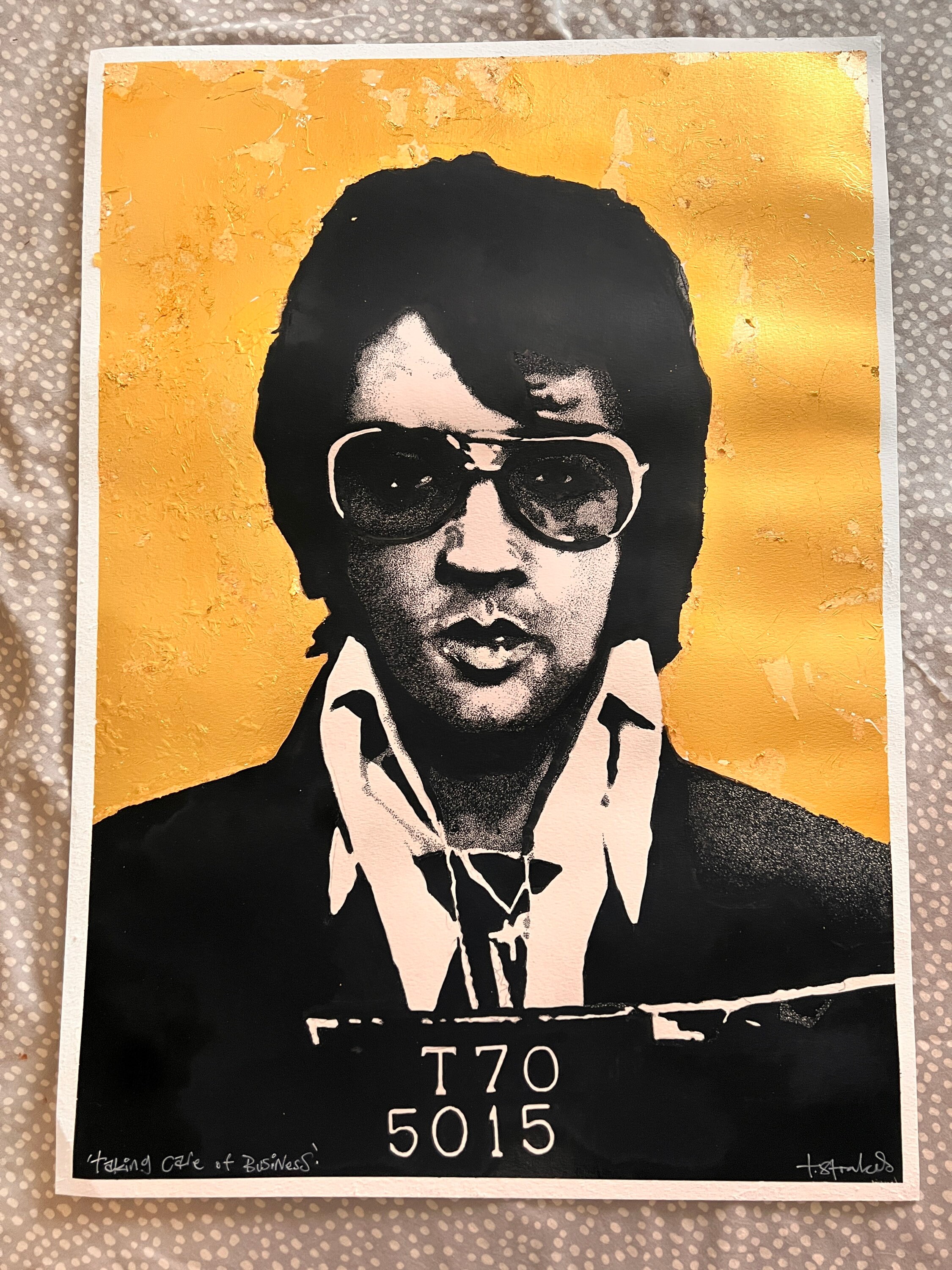 Hand Drawn Pointillism Elvis Aaron Presley Mugshot - Taking Care of ...