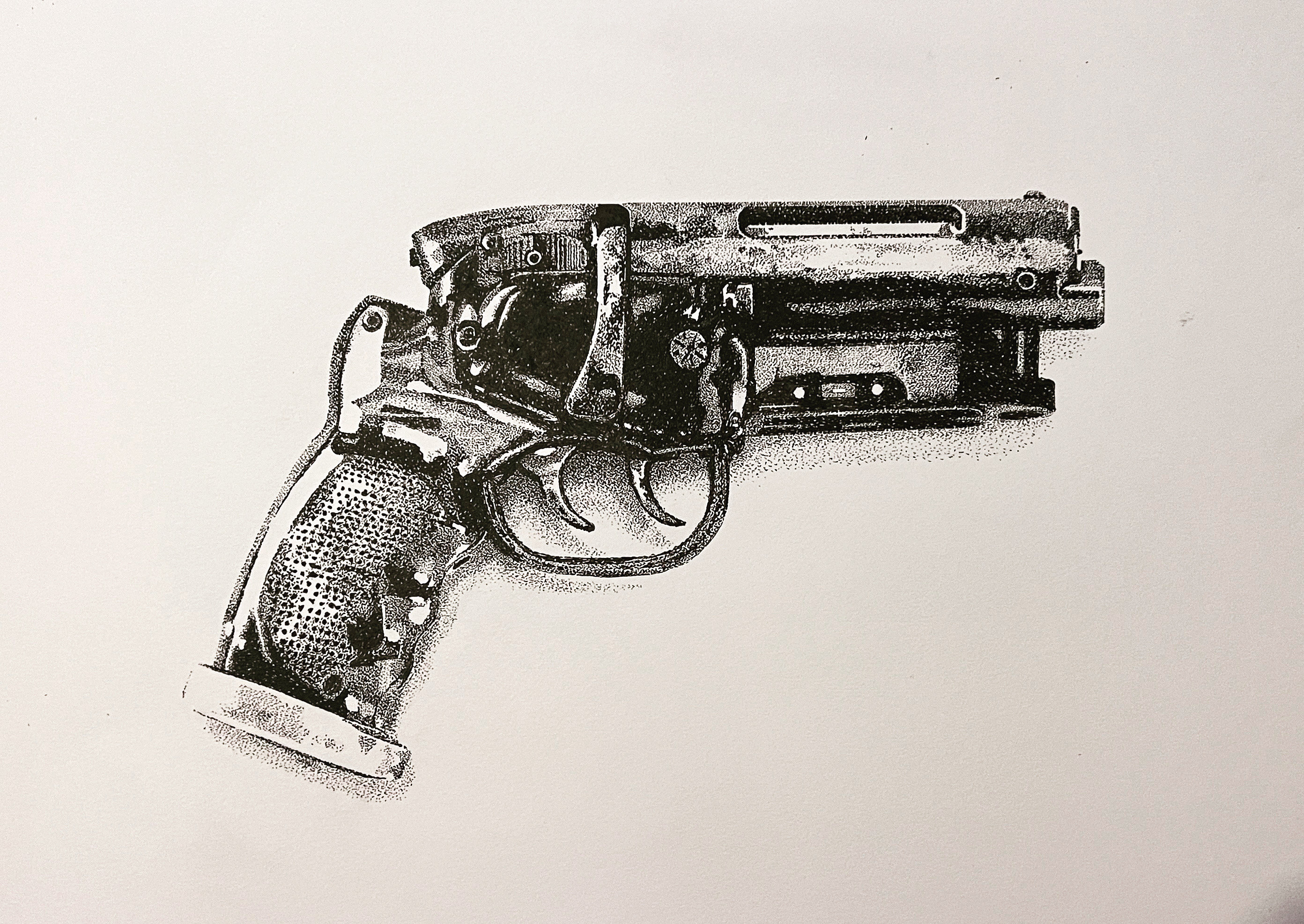 Hand Drawn Pointillism Bladerunner Blaster Drawing - Etsy