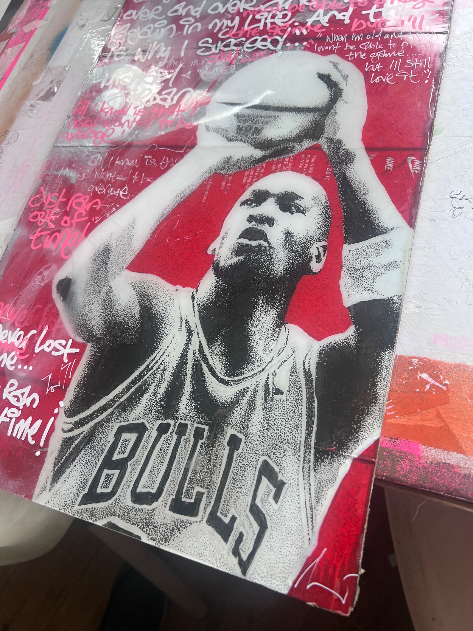 Original Hand Drawn Michael Jordan on a Nike Shoe Box - Etsy