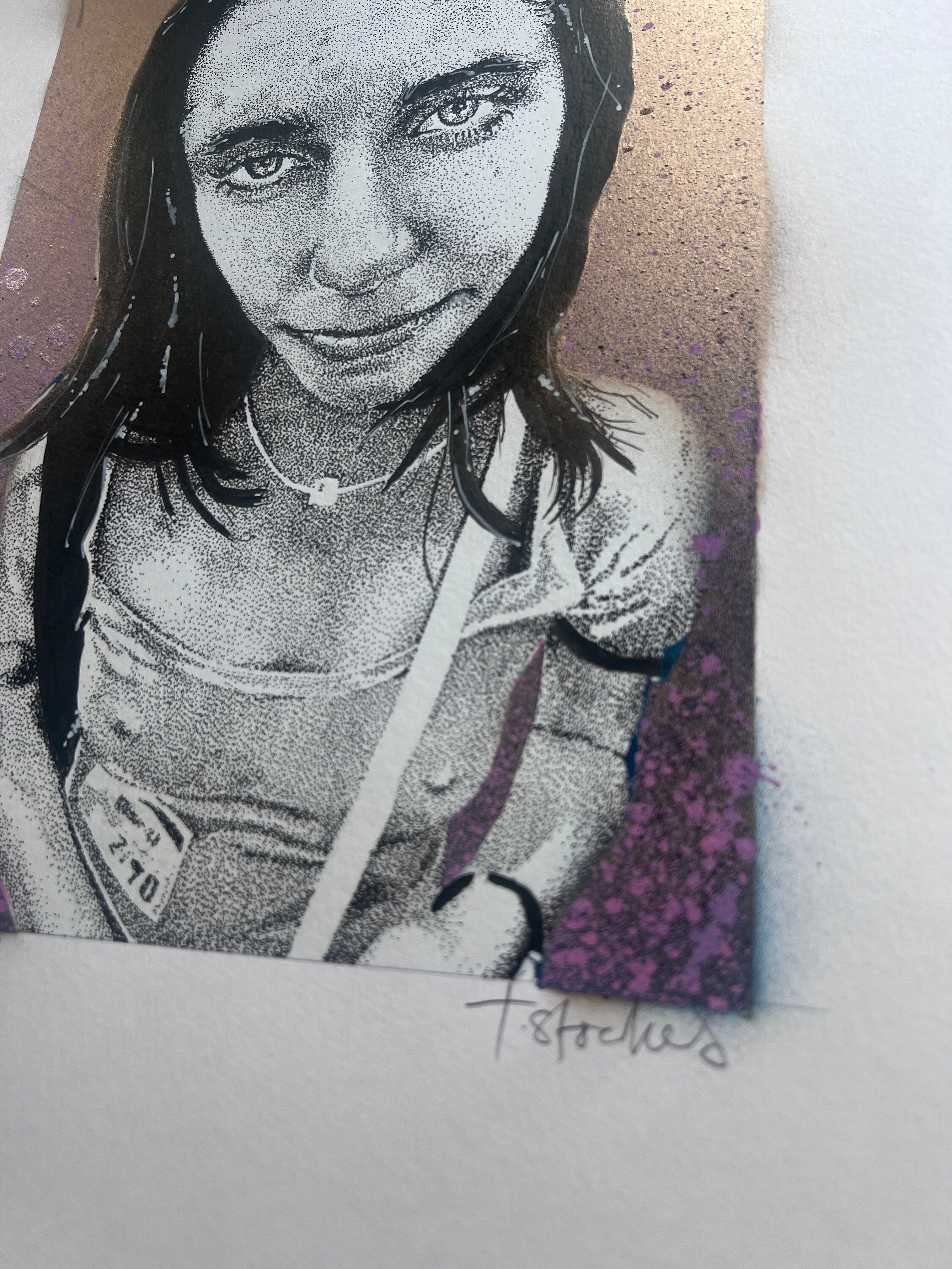 Original Hand Drawn Pointillism Portrait of Rock Star PJ Harvey - Etsy