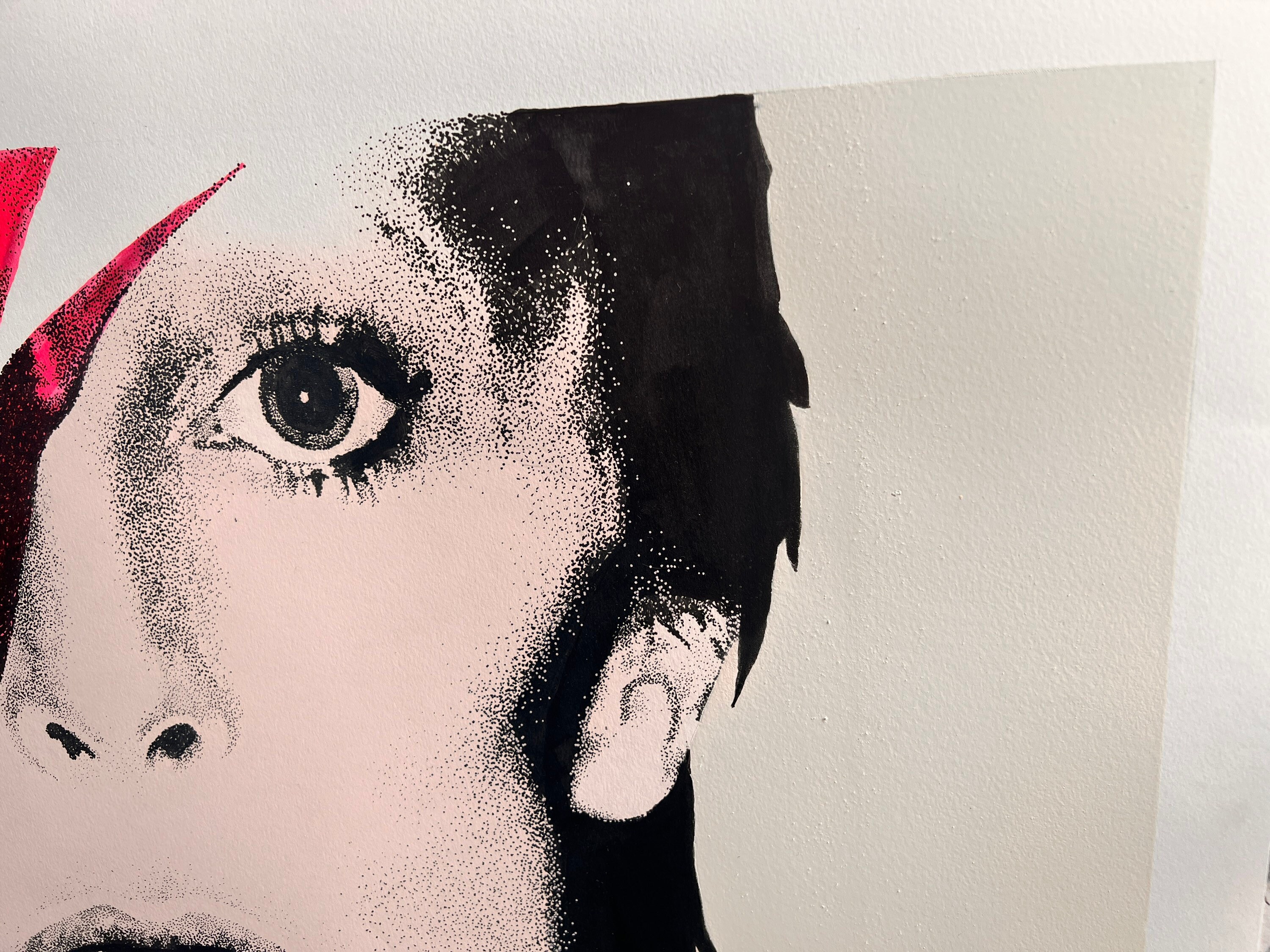 Hand Drawn Original Pointillism David Bowie Aladdin Sane - Etsy