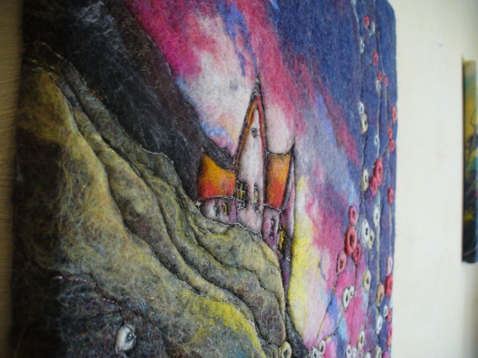 Filz-Bild. Nacht-Landschaft. | Etsy