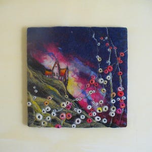 Filz-Bild. Nacht-Landschaft. | Etsy