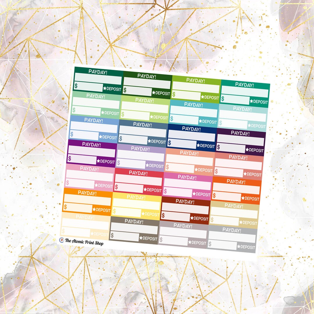 28 Multicolored Payday Tracker Stickers for Planning, Erin Condren ...