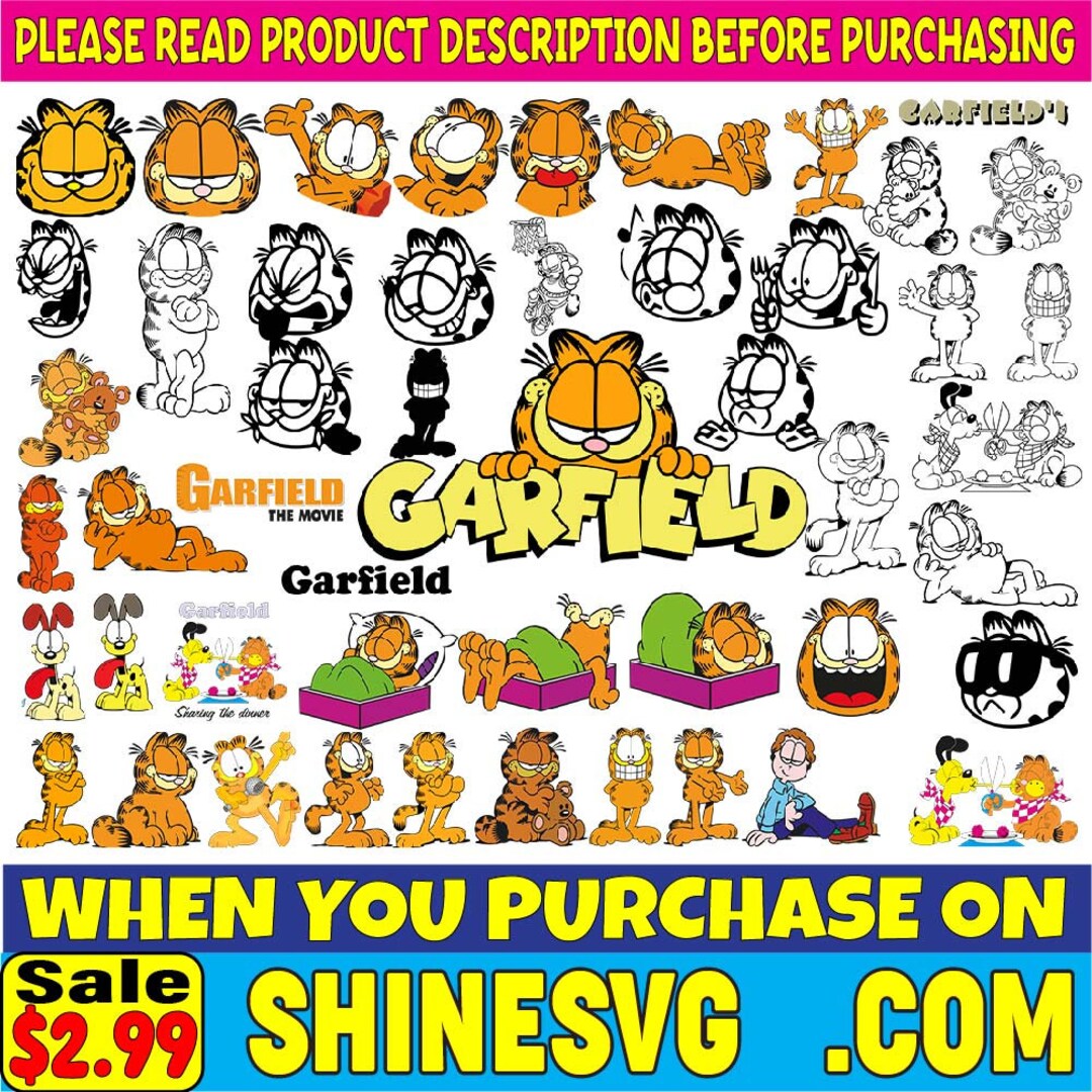 Bundle 49 Files Garfield Bundle Svg, Garfield Svg, Odie Svg, Garfield ...