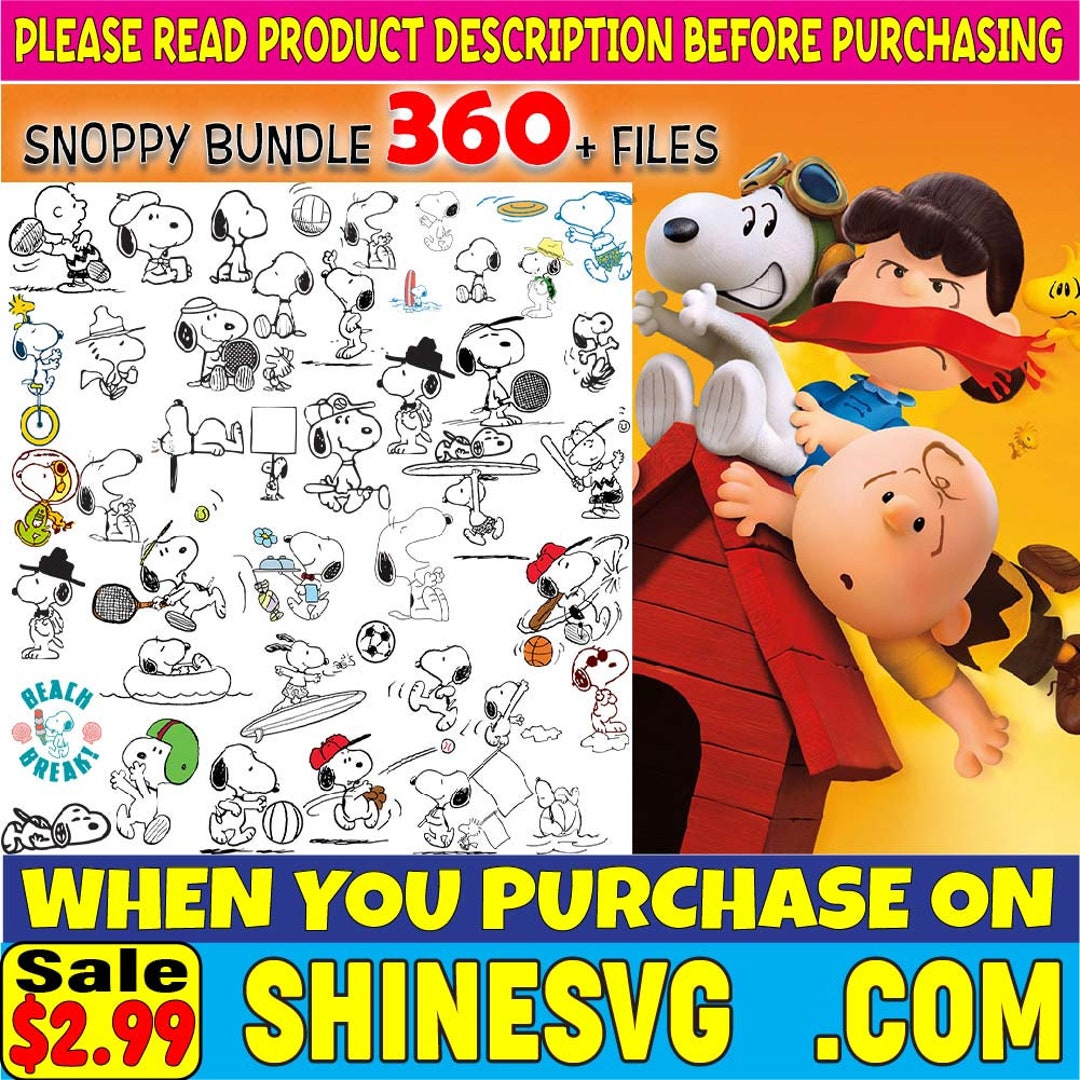 360 Files Snoopy Svg, Snoopy Bundle, Peanuts Svg, Charlie Brown Svg ...