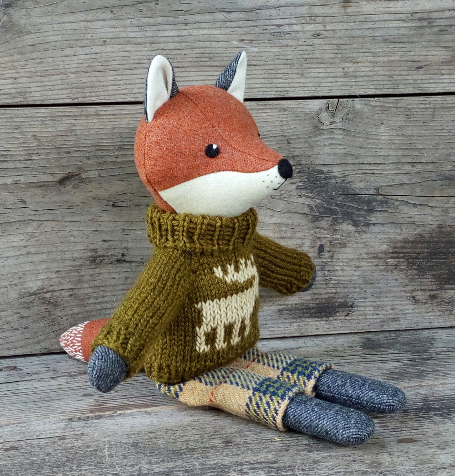 Red Fox Plush stuffed animal doll Woodland toy Wool | Etsy