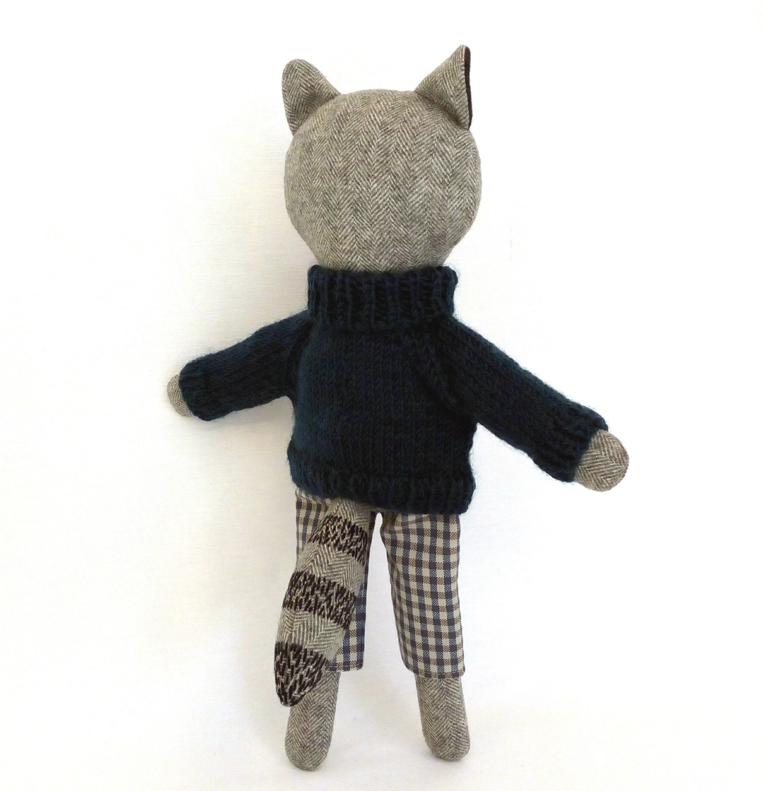 Gray Raccoon Boy Plush stuffed animal doll Woodland wool | Etsy