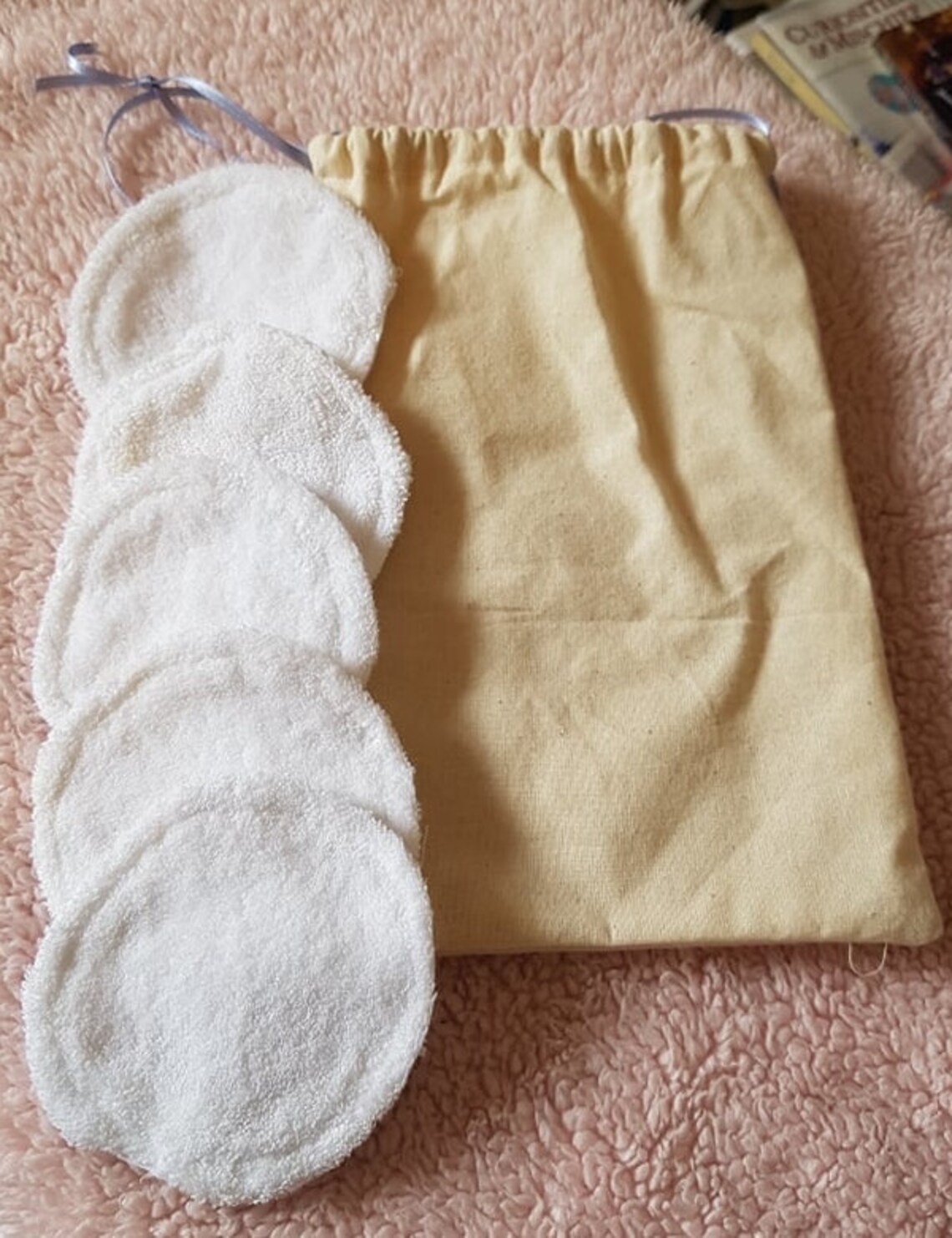 Re-usable Cotton Face Pads With Storage Bag Hand Made Does Not Ship to ...