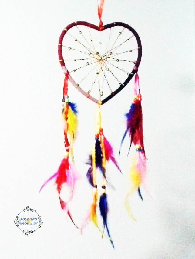 7 Colorful Heart Dream Catcher Heart Dreamcatcher | Etsy