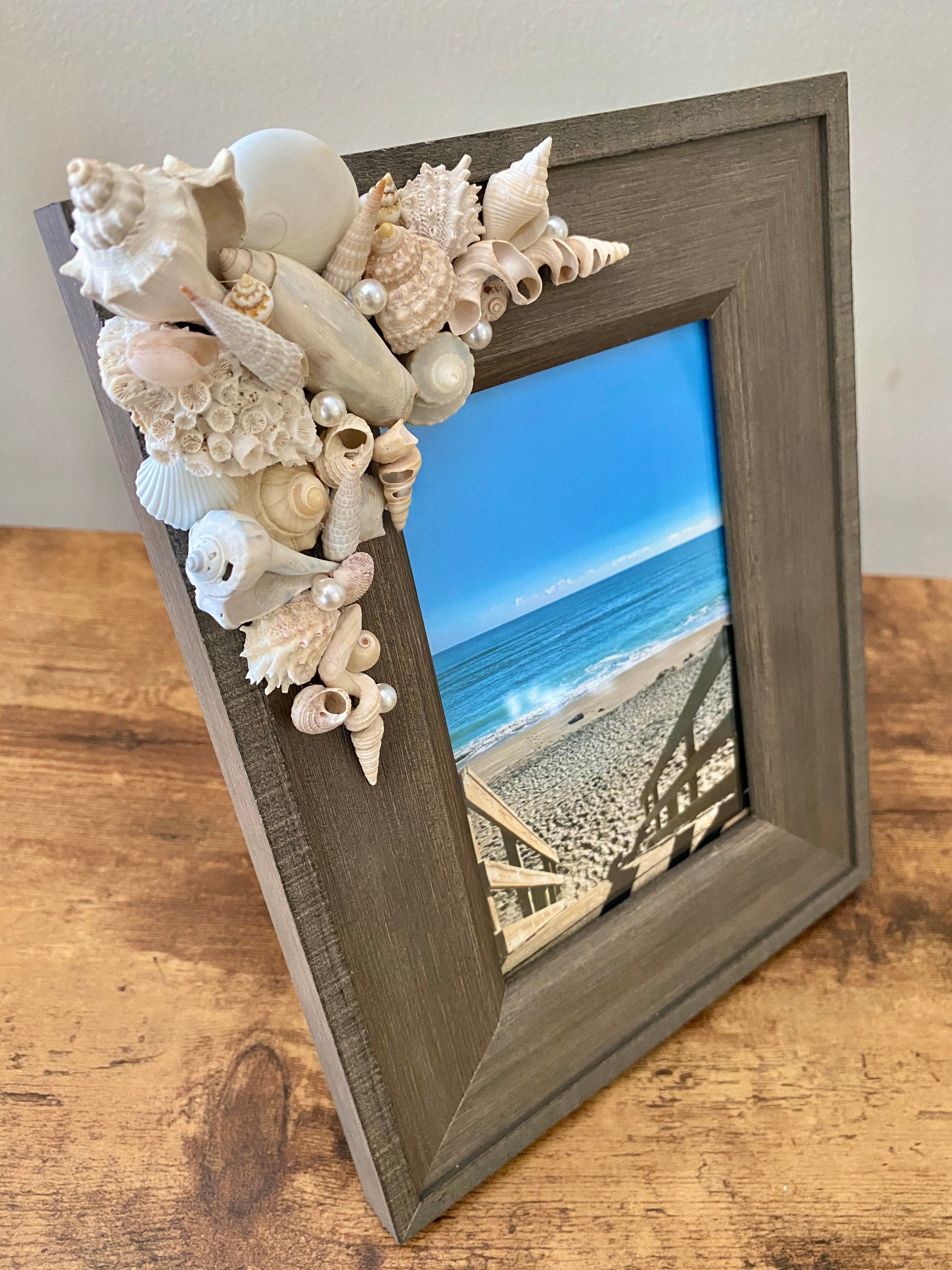 Marco de la corona de la concha de mar marco rústico de la | Etsy