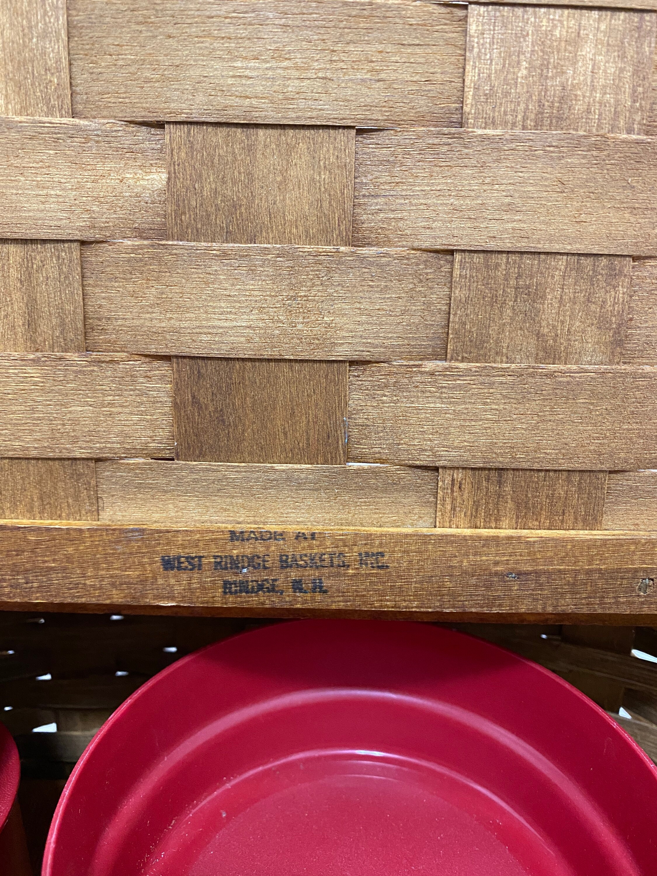 ON SALE Original Vintage West Rindge Pie Basket WITH Pie Table & Red ...