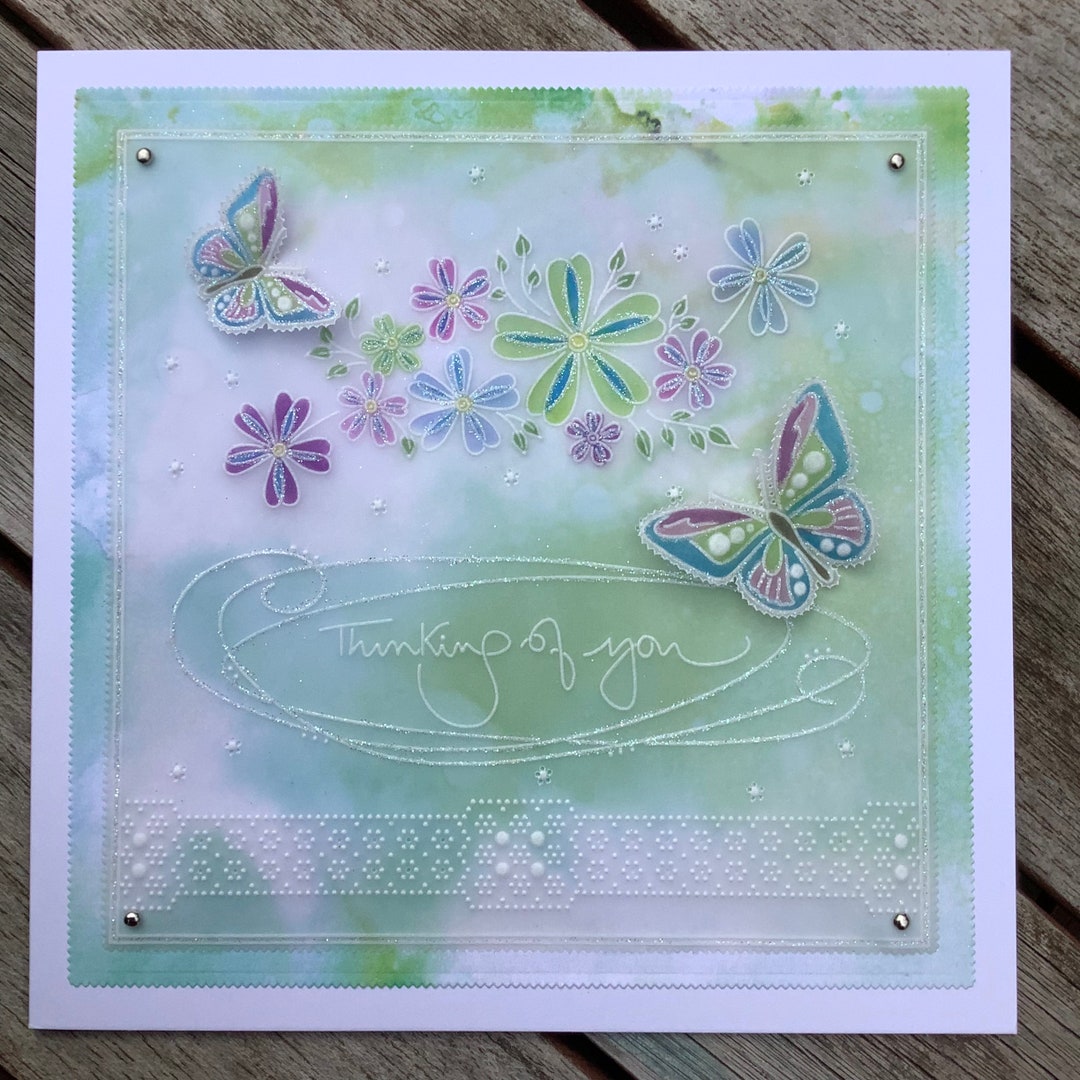 Handmade 7"x7" Parchment Card “thinking of You" - Perfect to Send Love ...