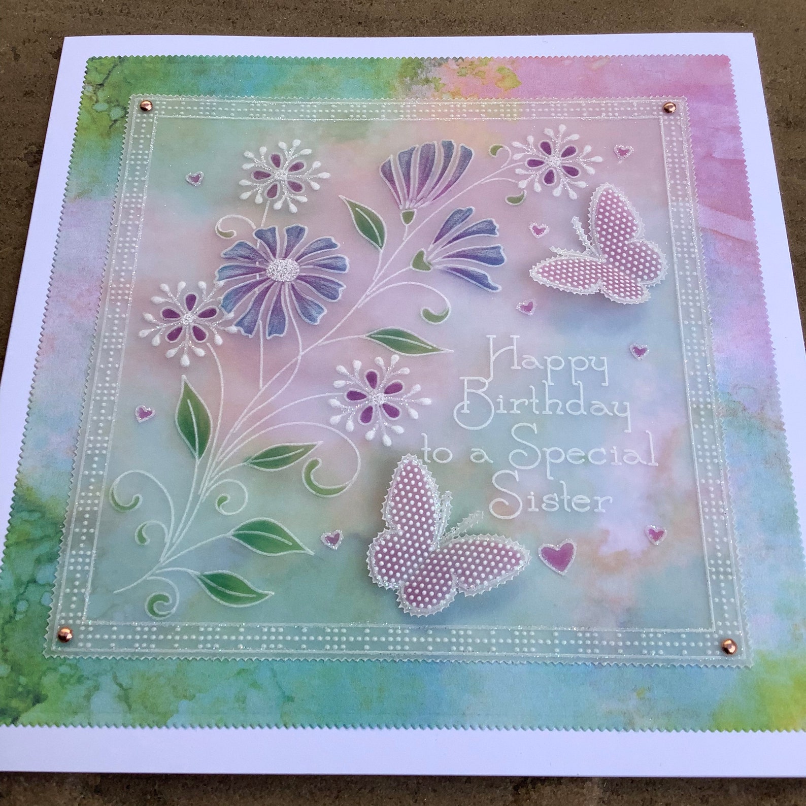 Personalized “happy Birthday” Floral 7”x7” Parchment Card - Perfect for ...