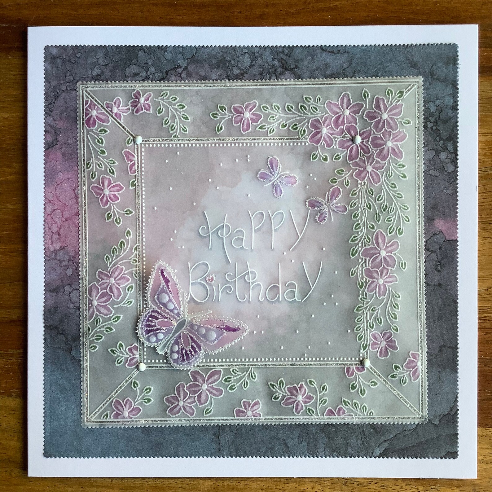 Handmade Floral 7x7 happy Birthday - Etsy