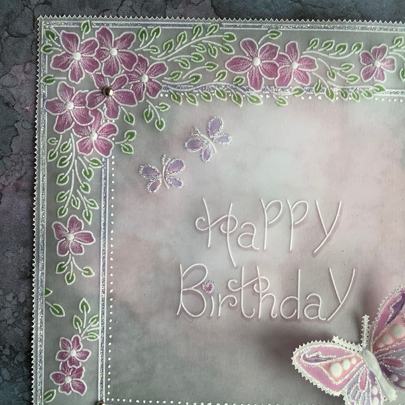 Handmade Floral 7x7 happy Birthday | Etsy