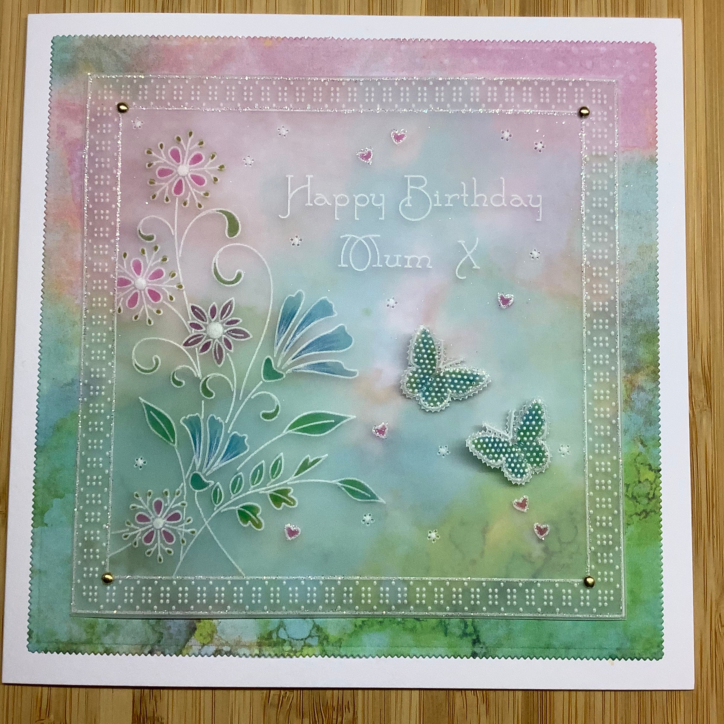 Personalized happy Birthday Floral 7x7 Parchment Card - Etsy