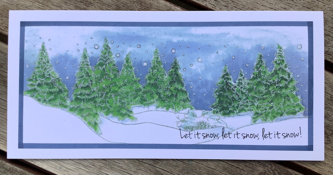 Handmade 8x4 Christmas Card let It Snow. Mum Dad - Etsy