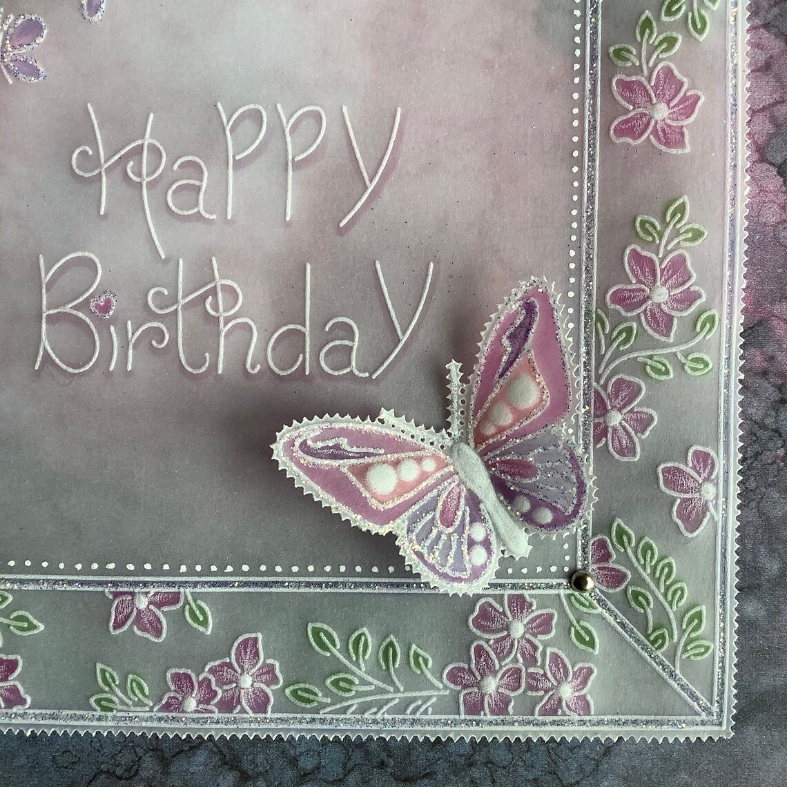 Handmade Floral 7x7 happy Birthday | Etsy