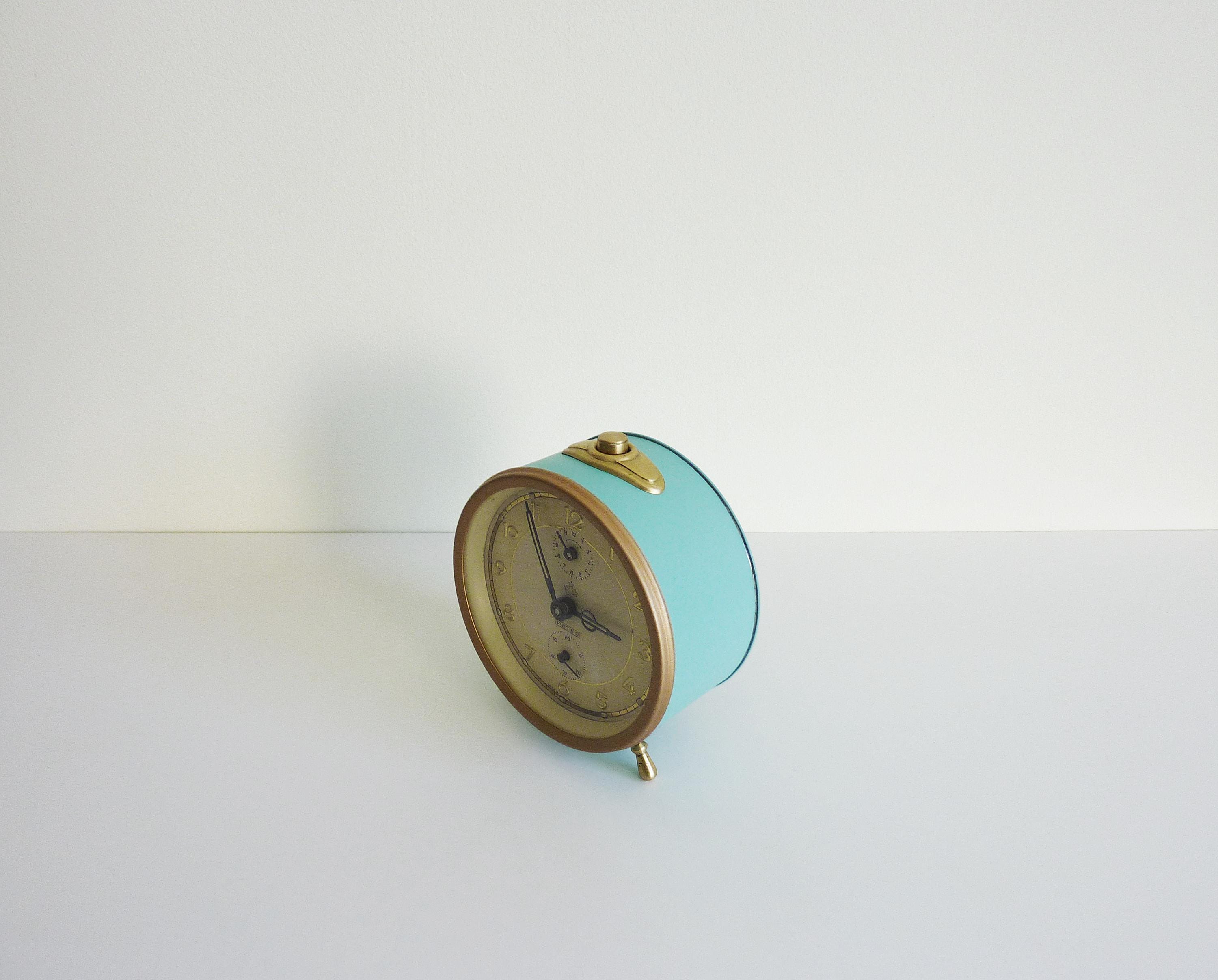 Working Beautiful Antique German Alarm Clock Peter.rare German Clock ...