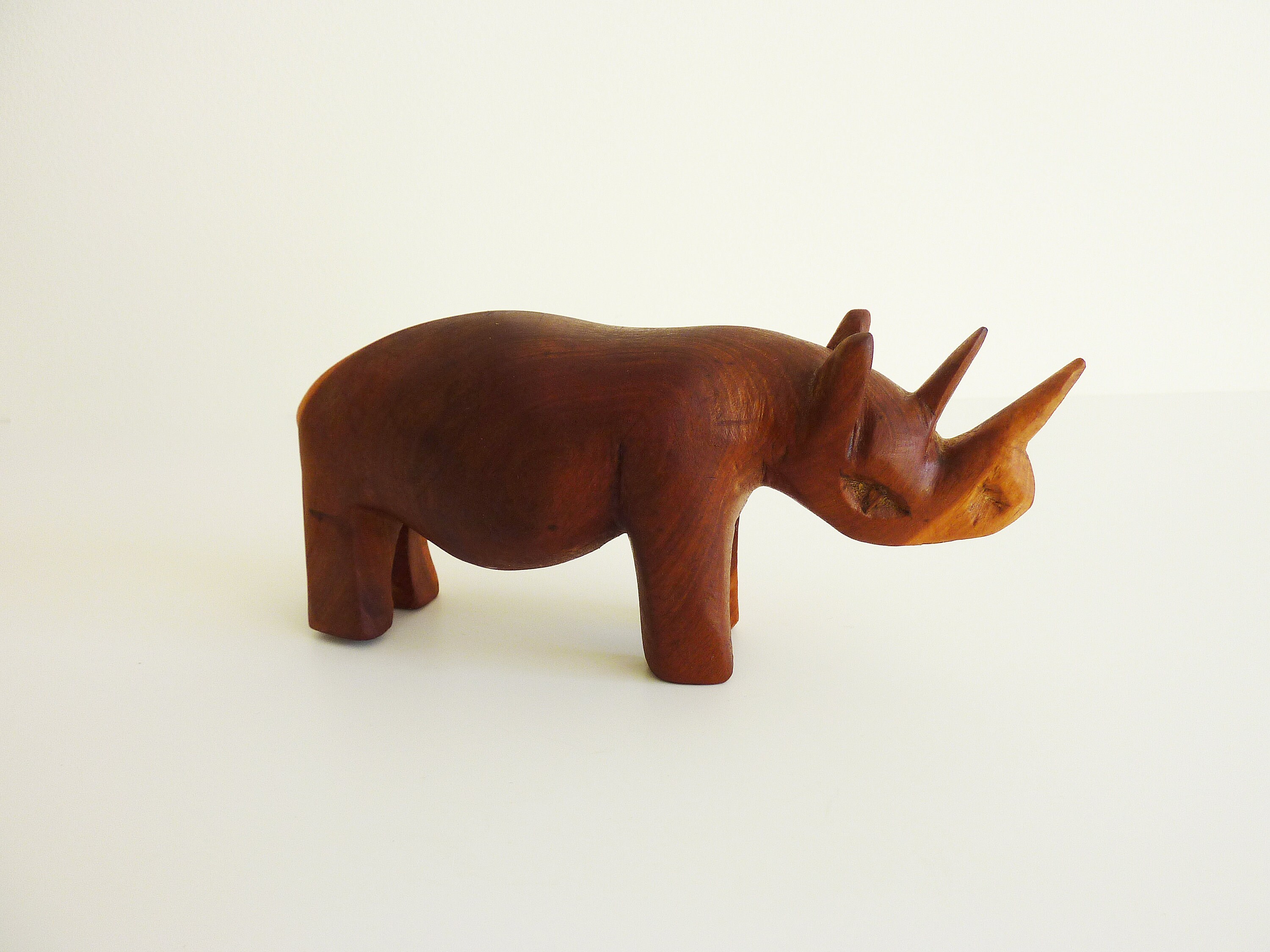 Vintage Wooden Rhino Figure.wooden Primitive Statuette of a - Etsy