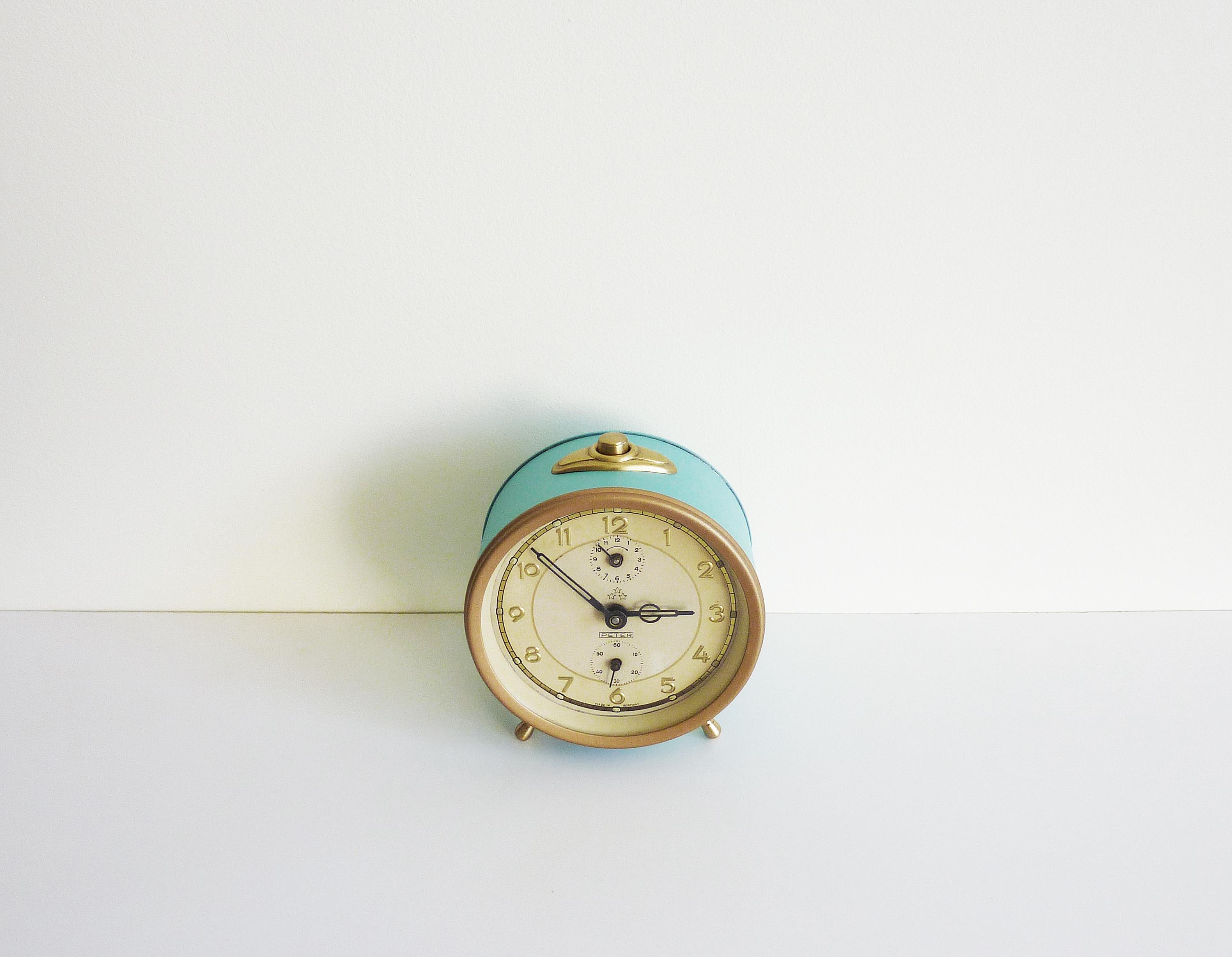 Working Beautiful Antique German Alarm Clock Peter.rare German Clock ...